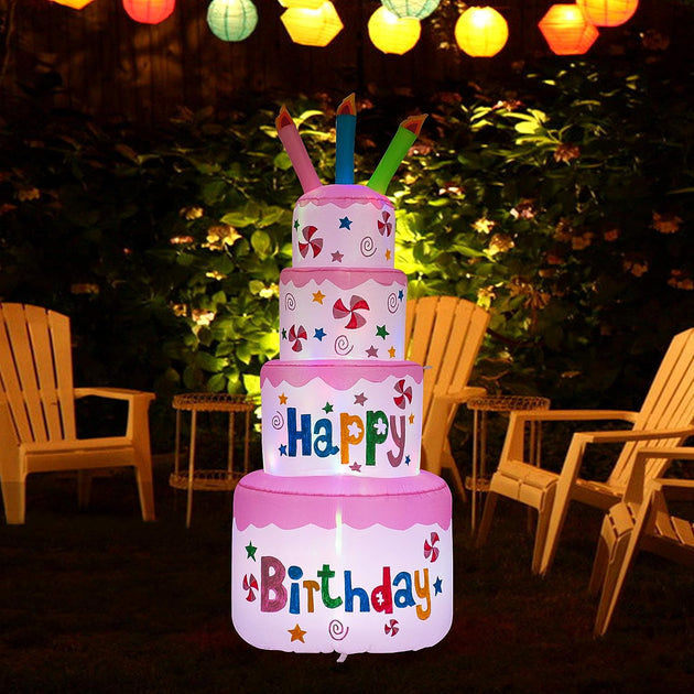 Pink Inflatable Birthday Cake – Rent Heron